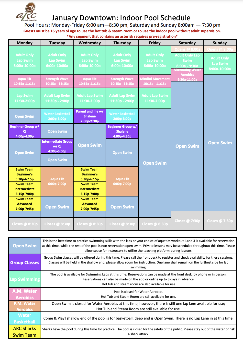 Schedules – Asheville Racquet Club